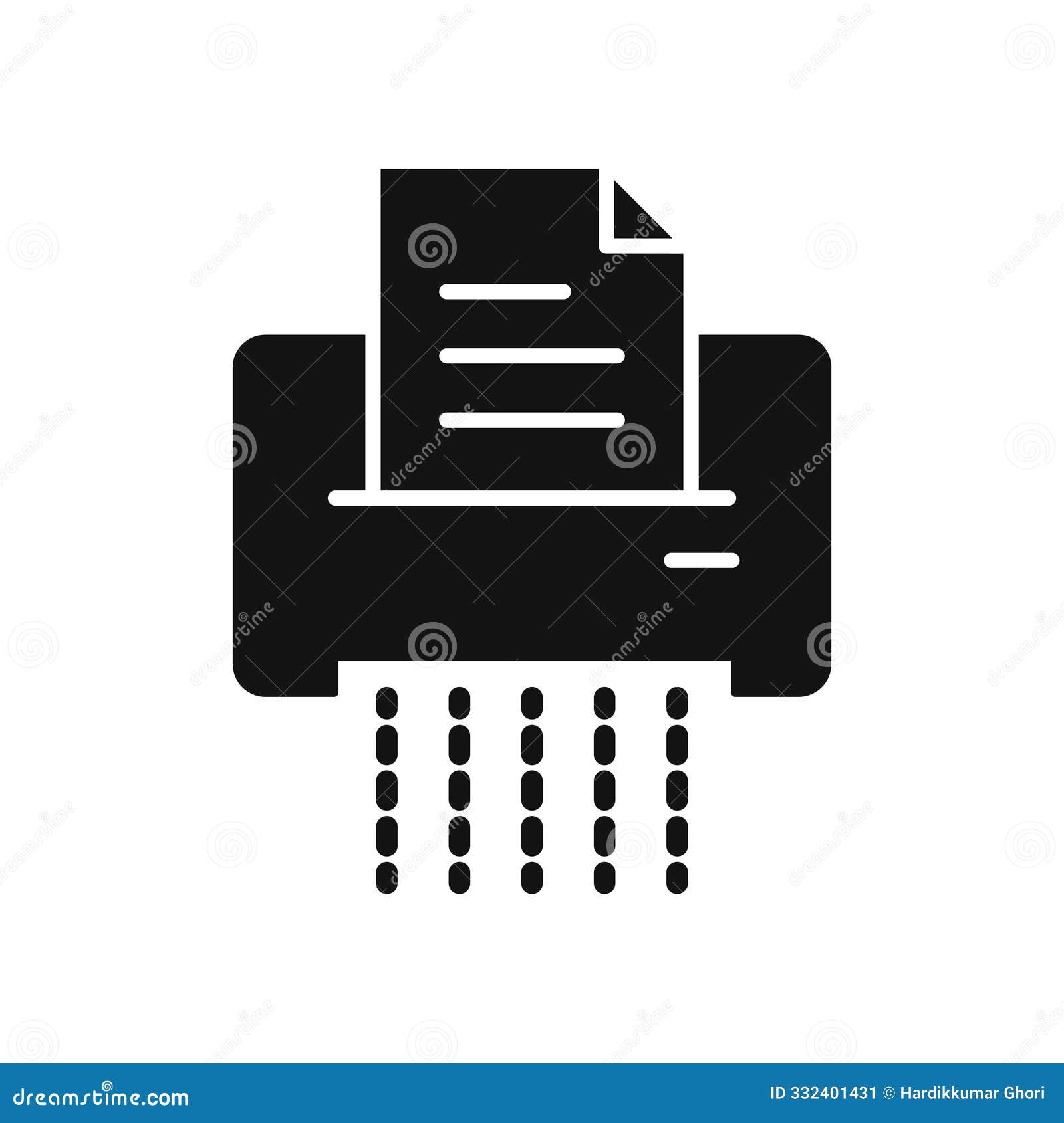 Document Shredder Icon Symbol on White Background Stock Vector ...