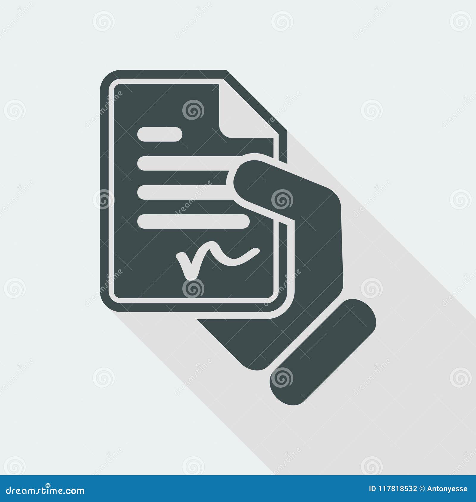 Document signed icon stock vector. Illustration of examining - 117818532