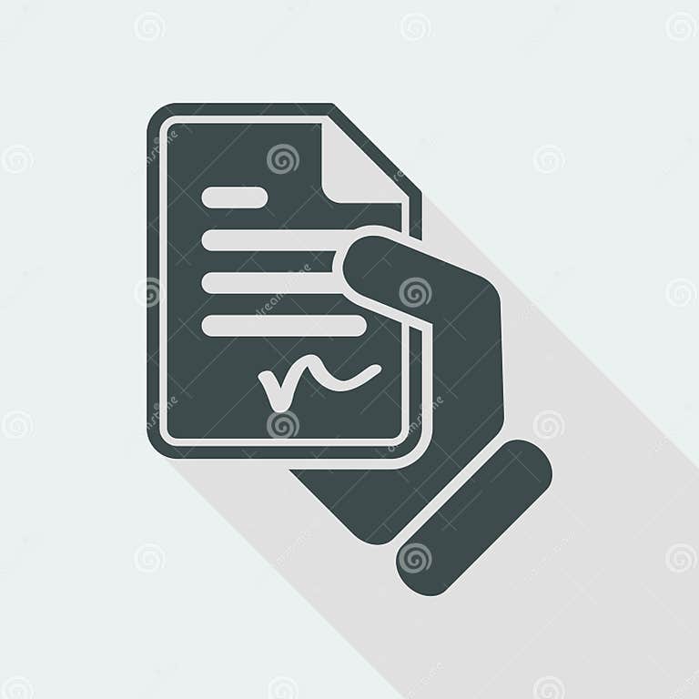 Document signed icon stock vector. Illustration of examining - 117818532