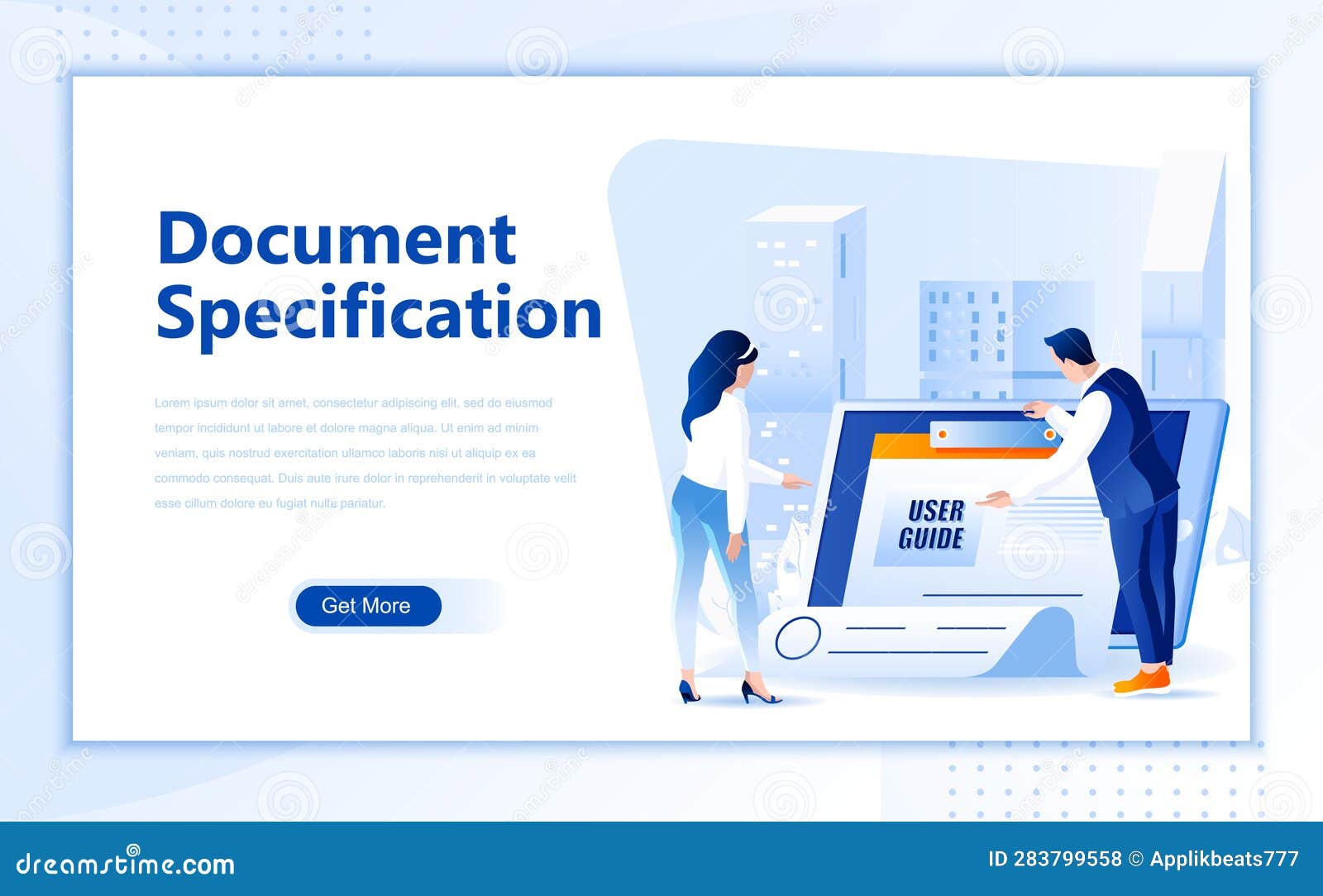 Document Specification Flat Web Page Design Template of Homepage or ...