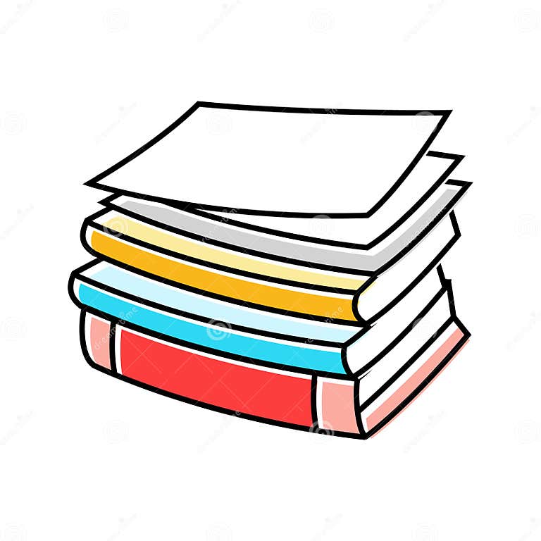 Document Stack List Color Icon Vector Illustration Stock Vector ...