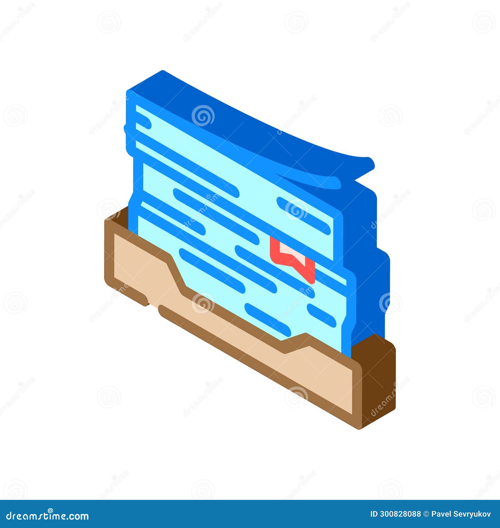 Document Stack List Isometric Icon Vector Illustration Stock ...
