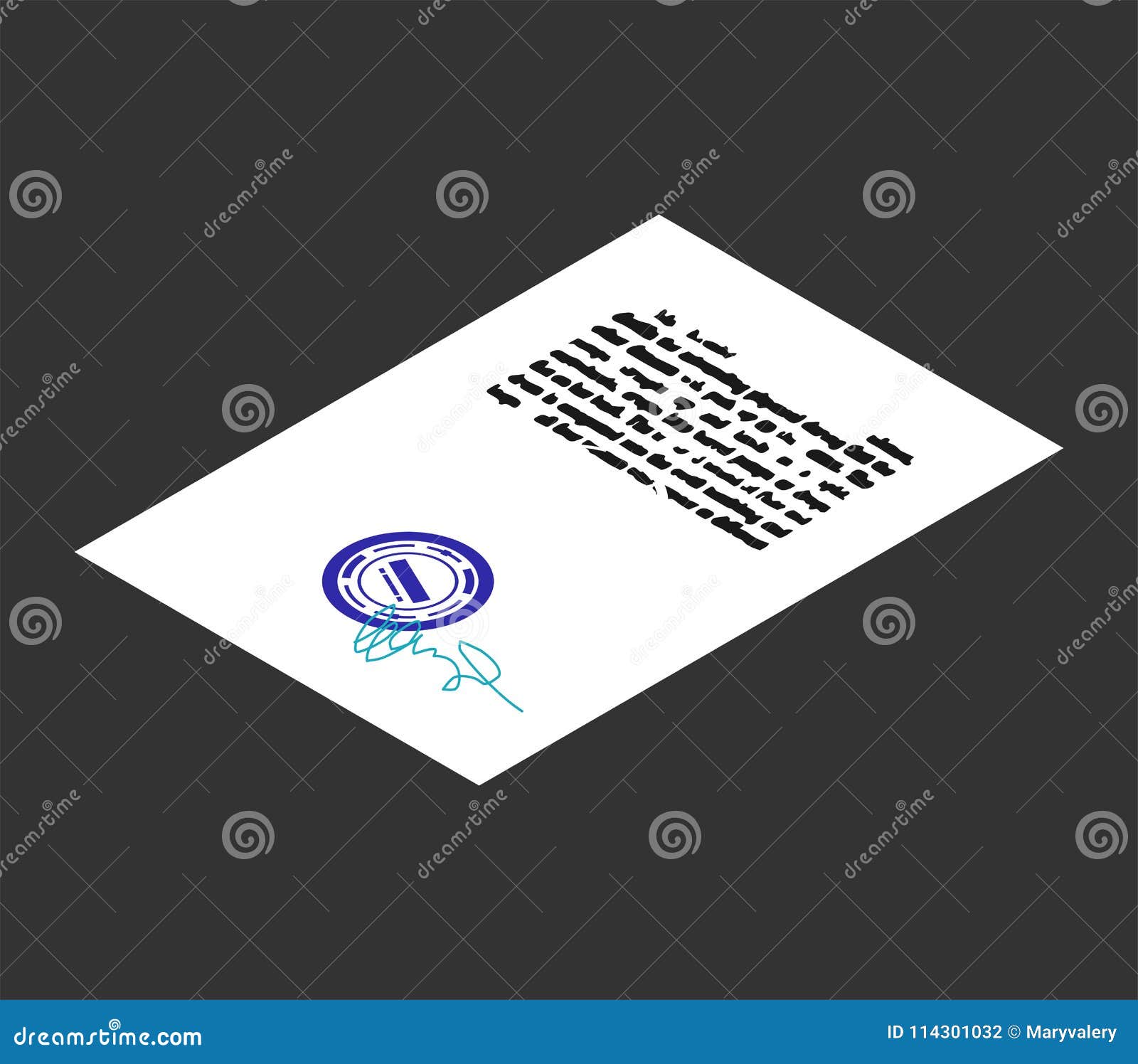 Document with Stamp Seal and Signature Isometric Style. Official Stock ... Document with Stamp Seal and Signature Isometric Style. Official Stock ...