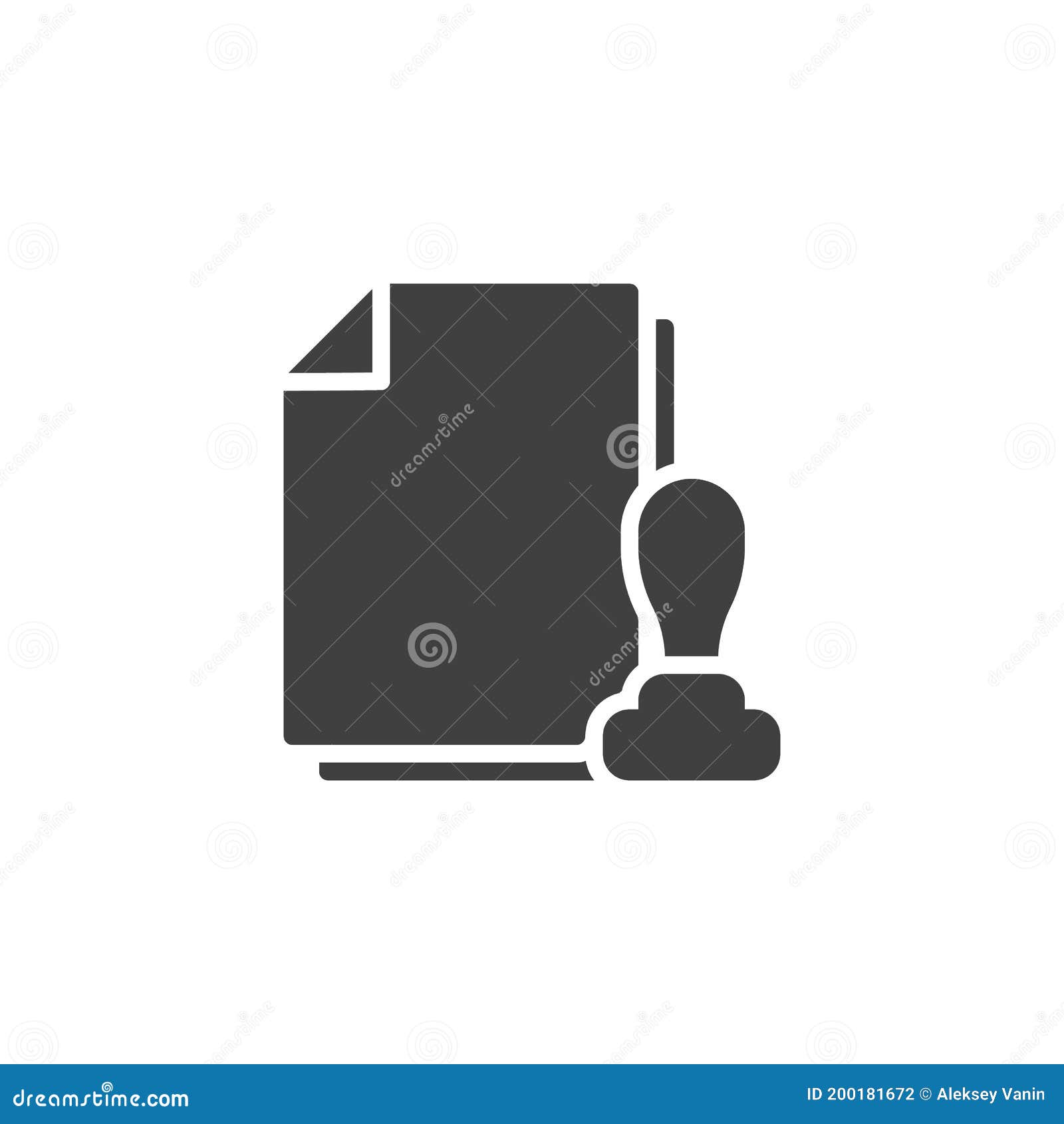 Document stamp vector icon stock vector. Illustration of pixel - 200181672