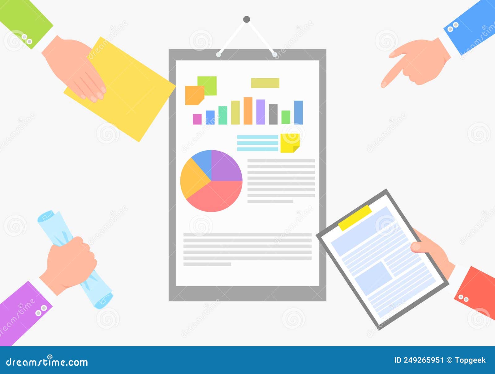 Document with Statistical Information Color Card Stock Vector ...