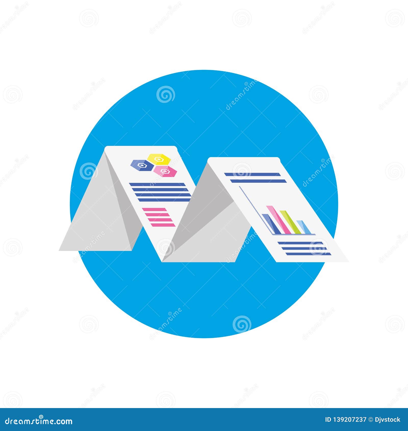 Document with Statistics Graphic Stock Vector - Illustration of concept ...