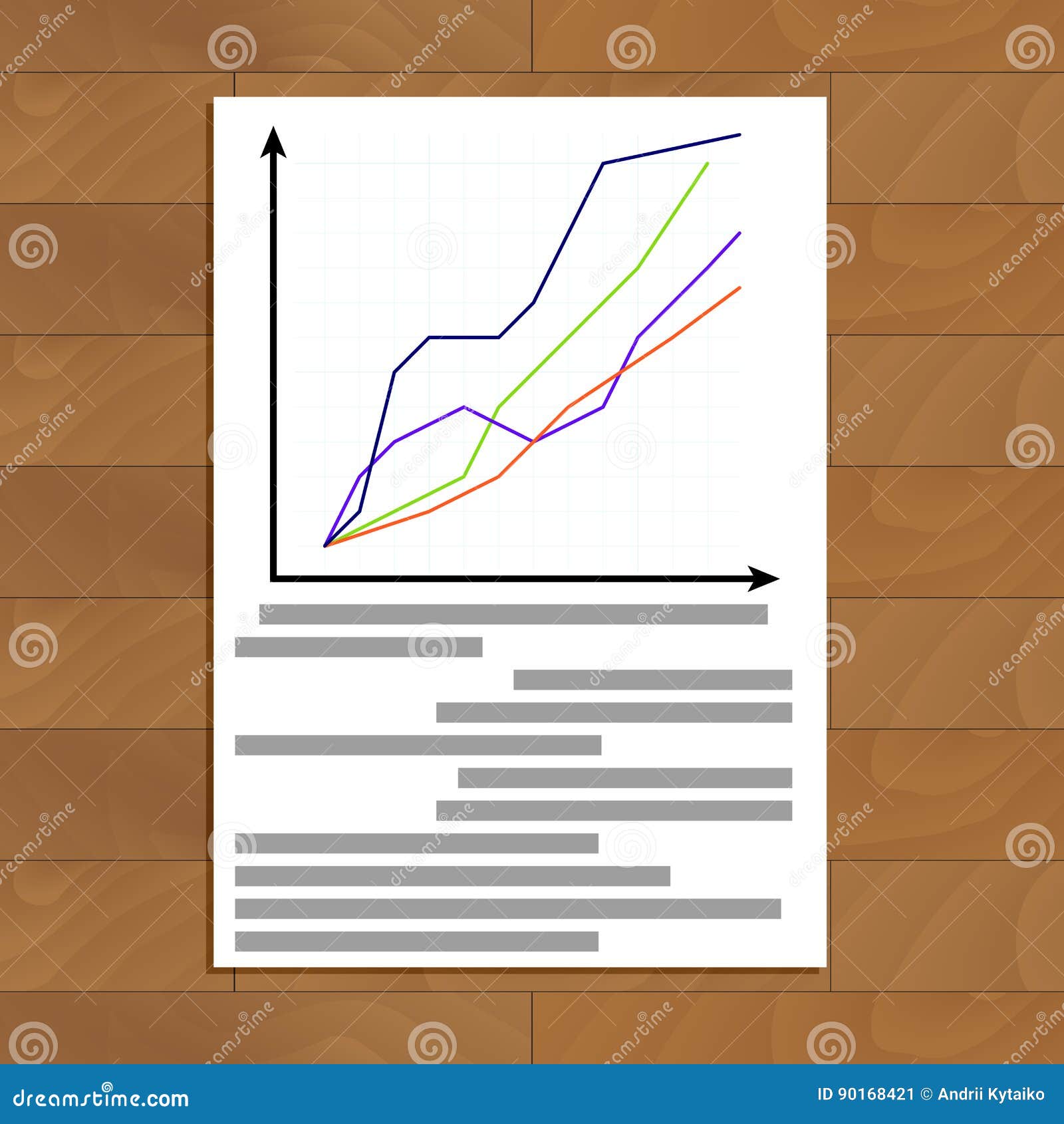 Document with statistics stock vector. Illustration of annual - 90168421