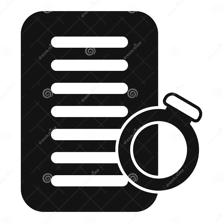 Document with Stopwatch Icon Showing Time Management Concept Stock ...