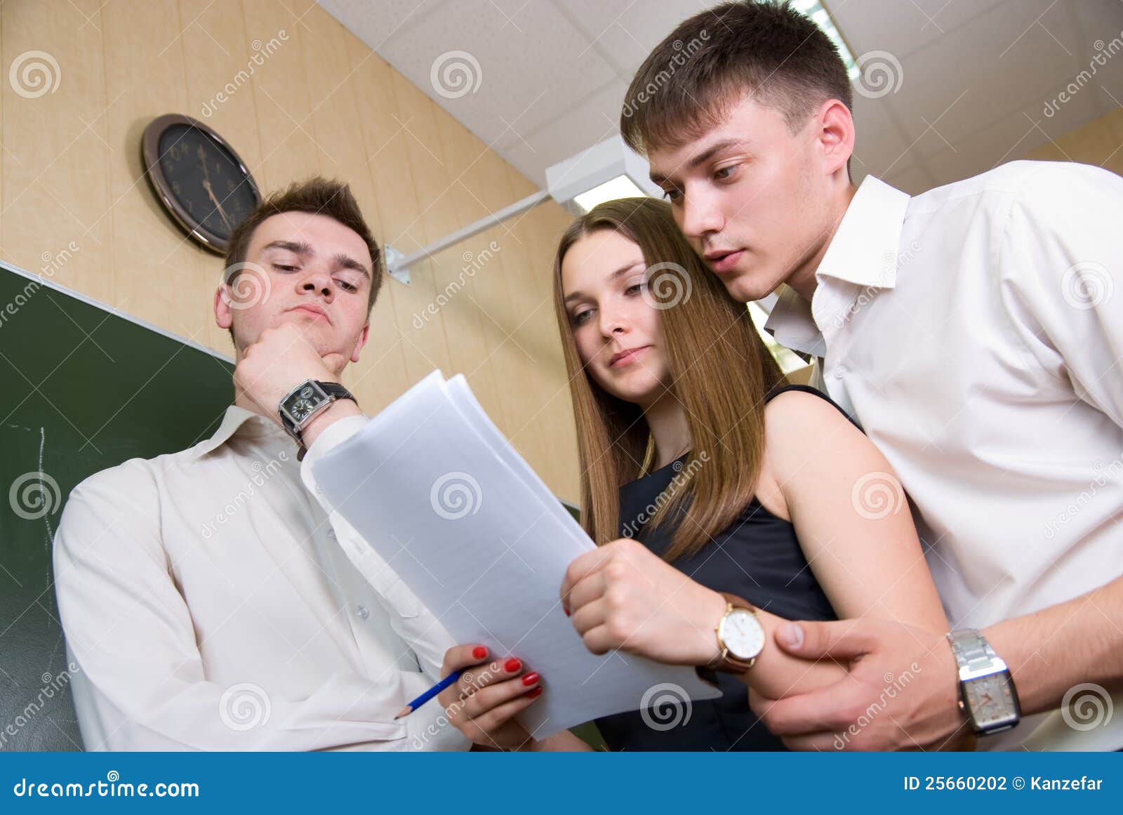 Document Studying by Young People. Stock Photo - Image of occupation ...