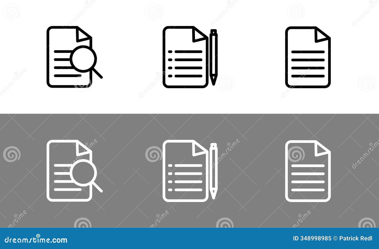 Document Symbol Set -outlined Document Symbols Stock Vector ...