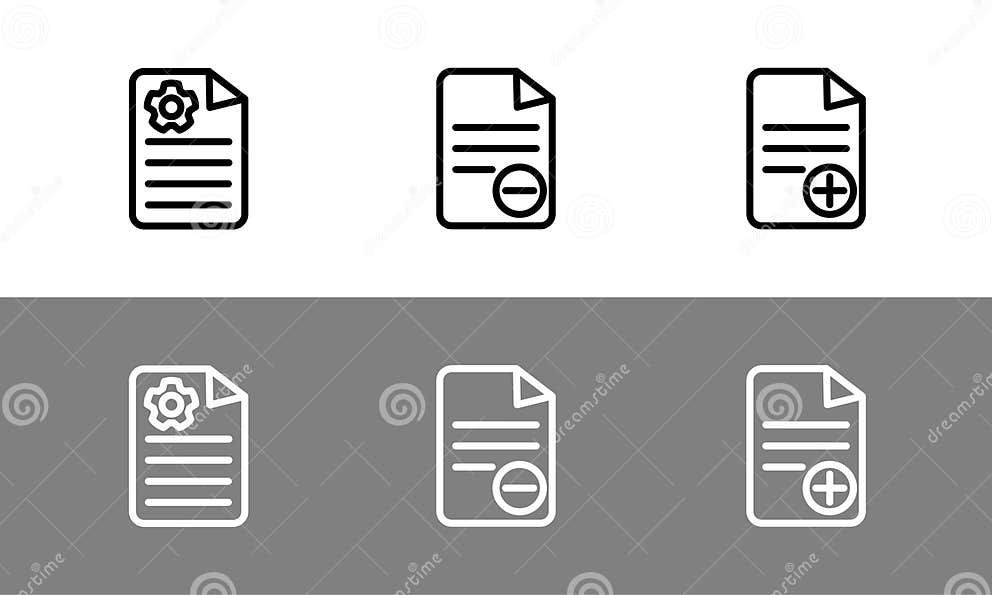 Document Symbol Set -outlined Document Symbols Stock Vector ...