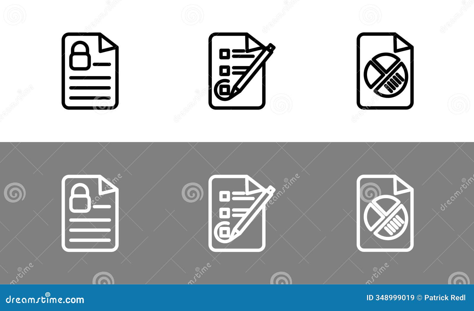 Document Symbol Set -outlined Document Symbols Stock Vector ...