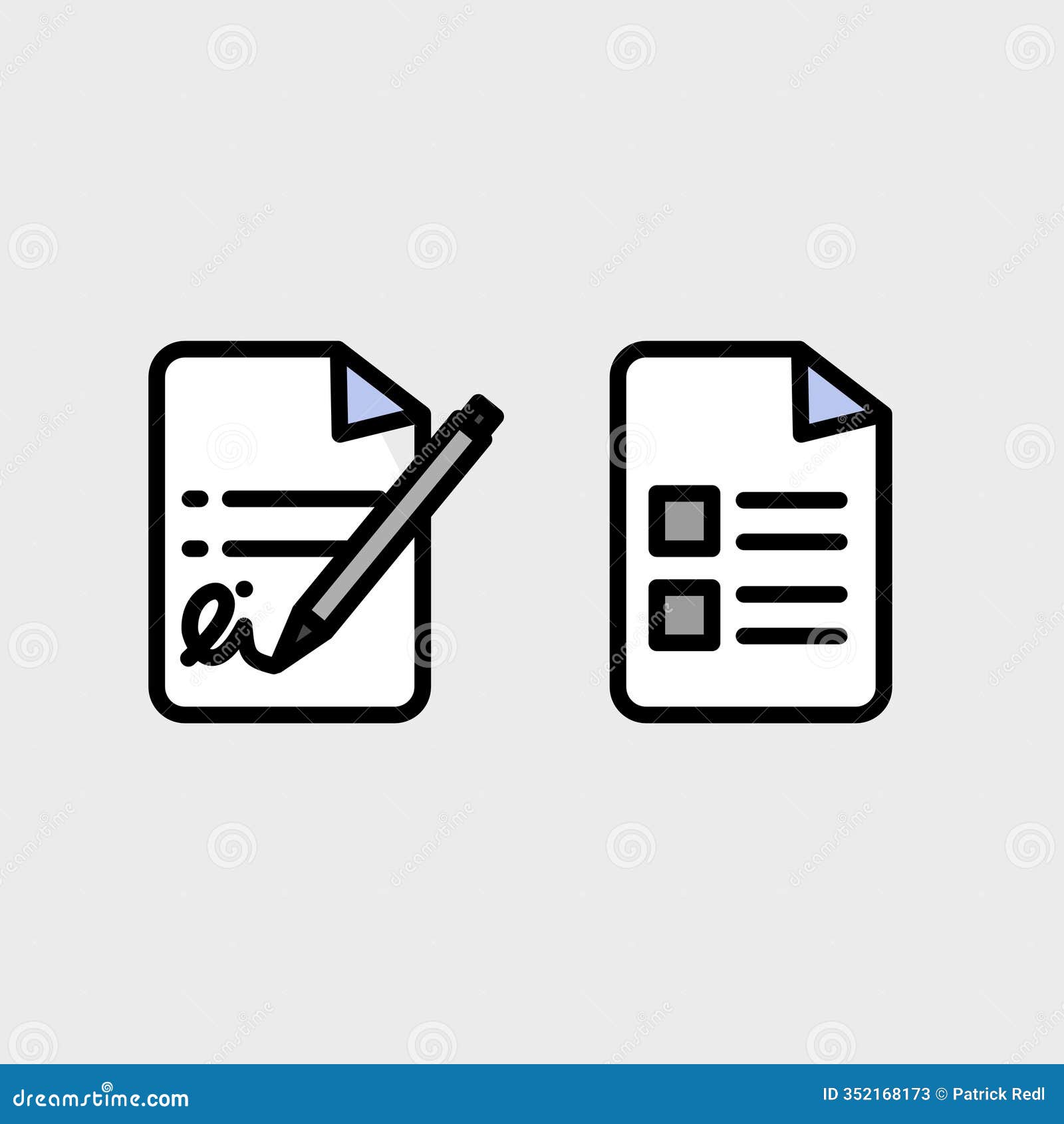 Document symbol vector set stock illustration. Illustration of icon ...