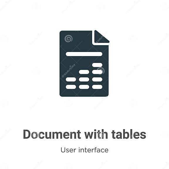 Document with Tables Vector Icon on White Background. Flat Vector ...