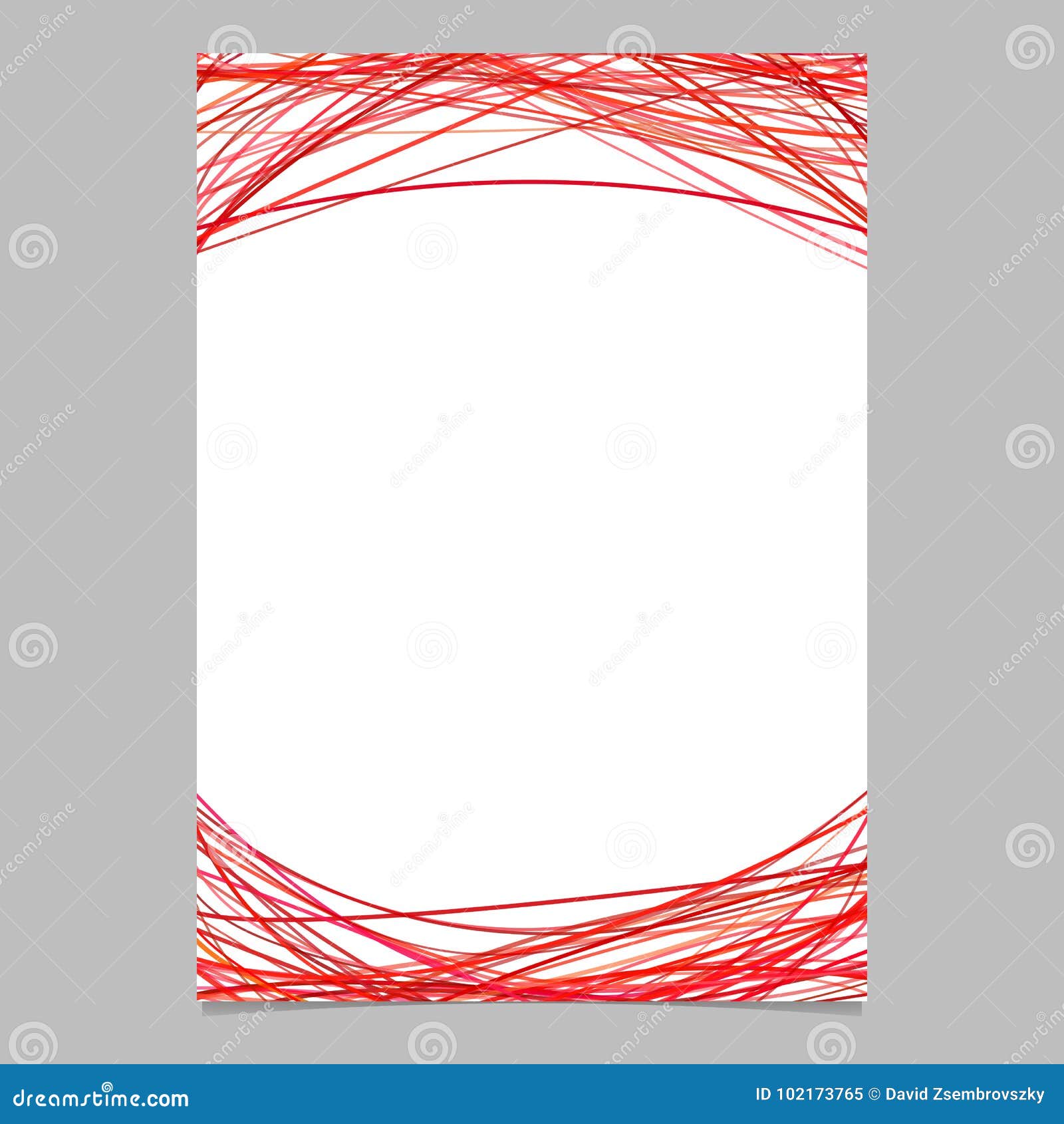 Document Template with Arched Stripes in Red Tones - Blank Vector ...