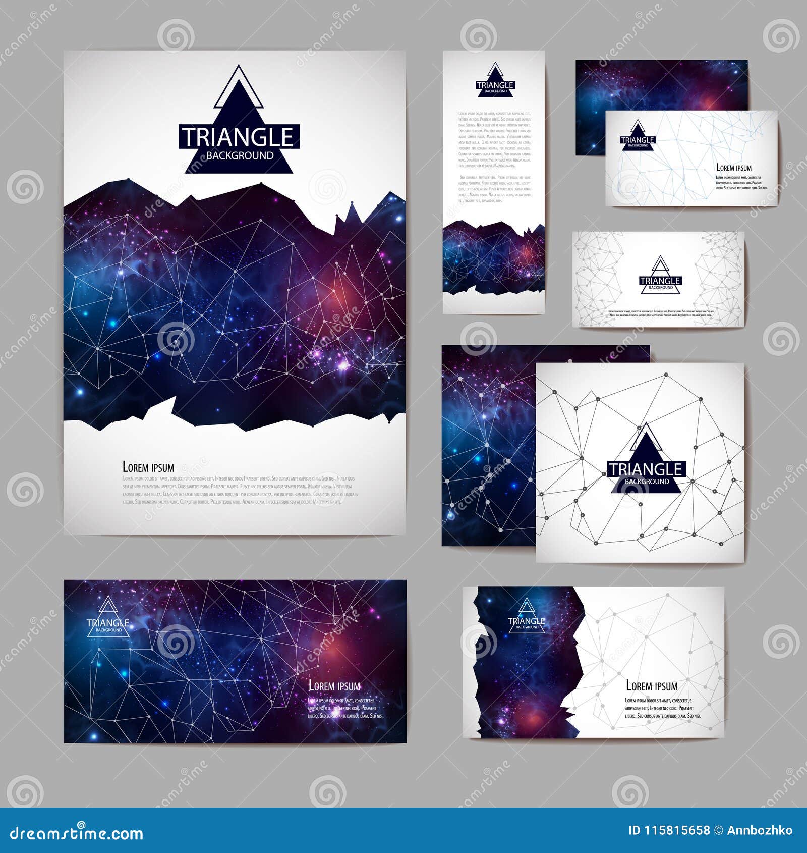 Document Template with Polygonal Geometric Space Abstract Background ...