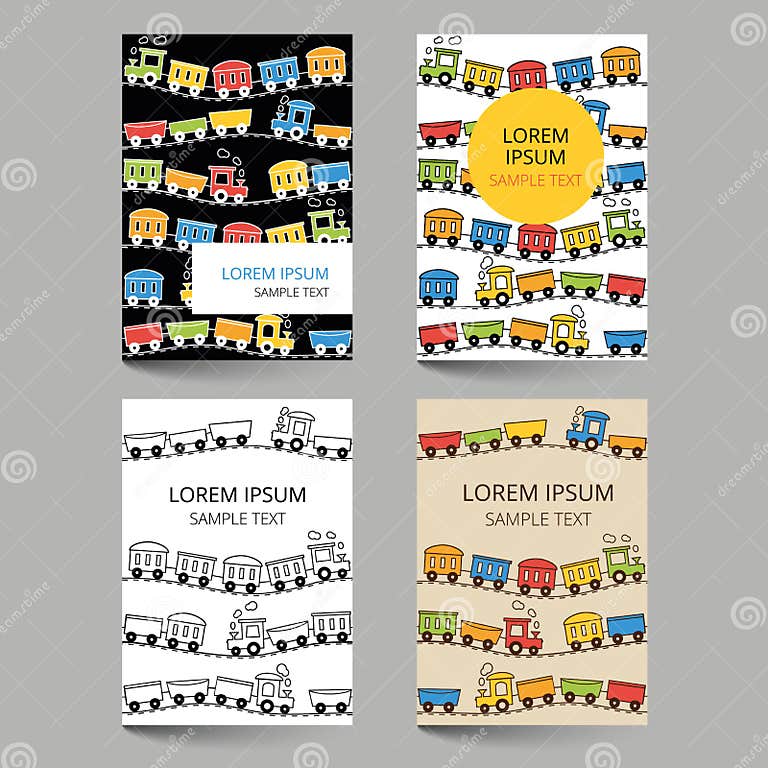 Document Template with Train and Rails Stock Illustration ...