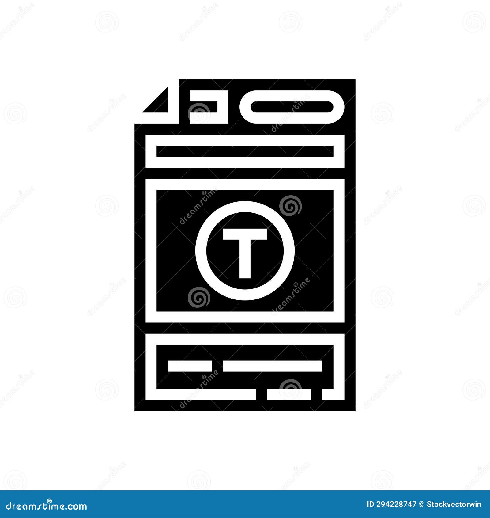 Document Templates Technical Writer Glyph Icon Vector Illustration ...