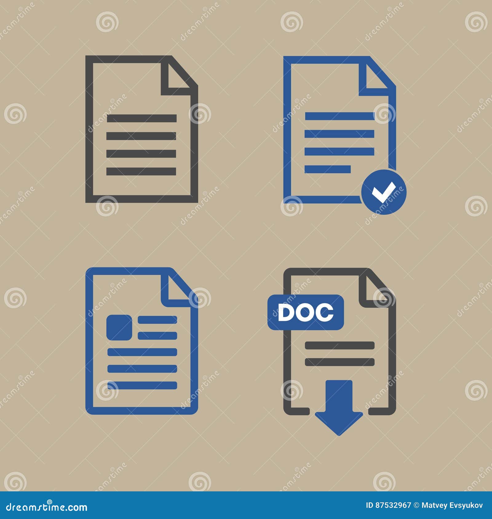 Document Text, Symbol Pdf Web Format Information. Document Icons Stock ...