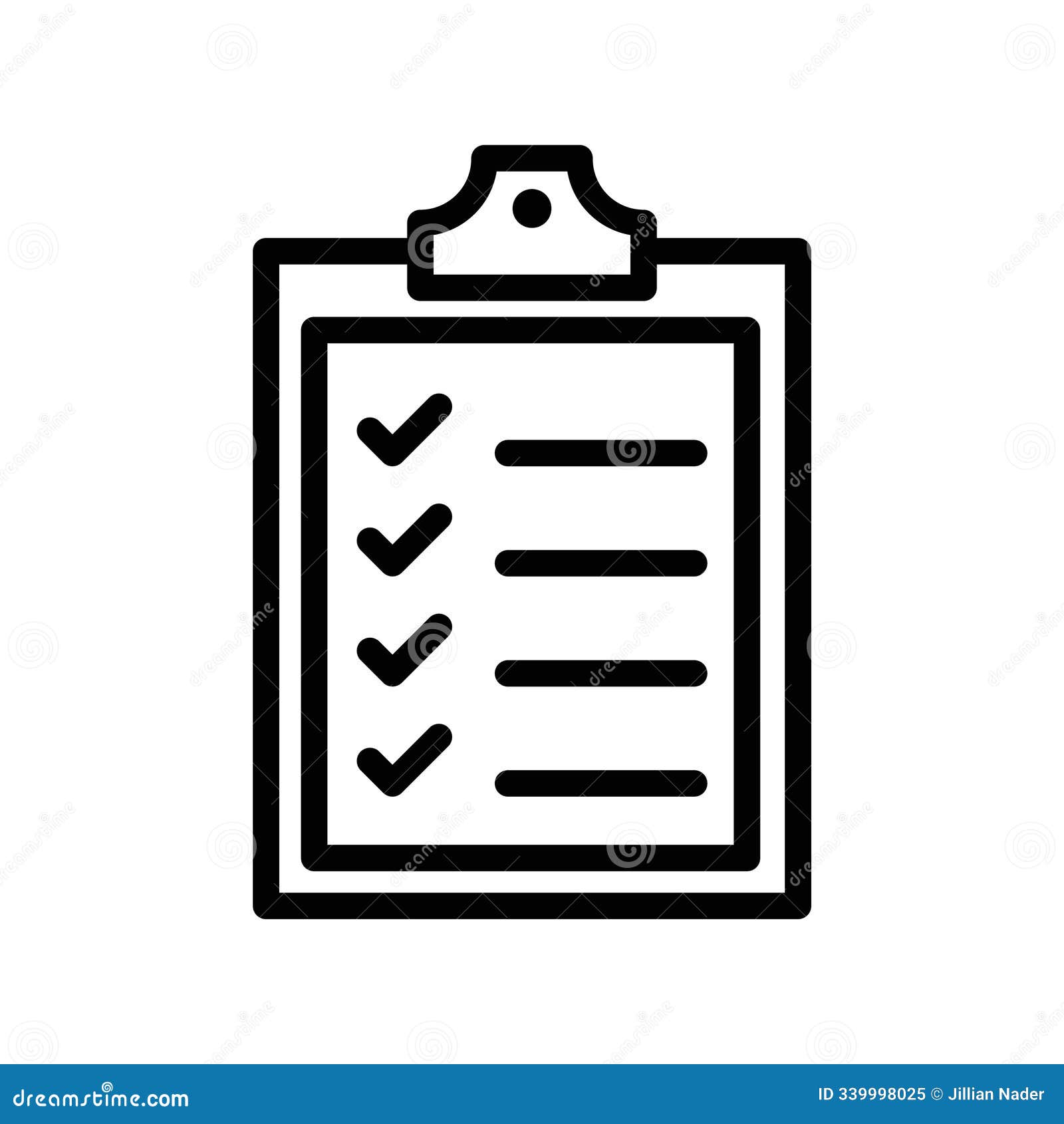 Document with Tick Marks Symbolizing Answers or Testing Stock Vector ...