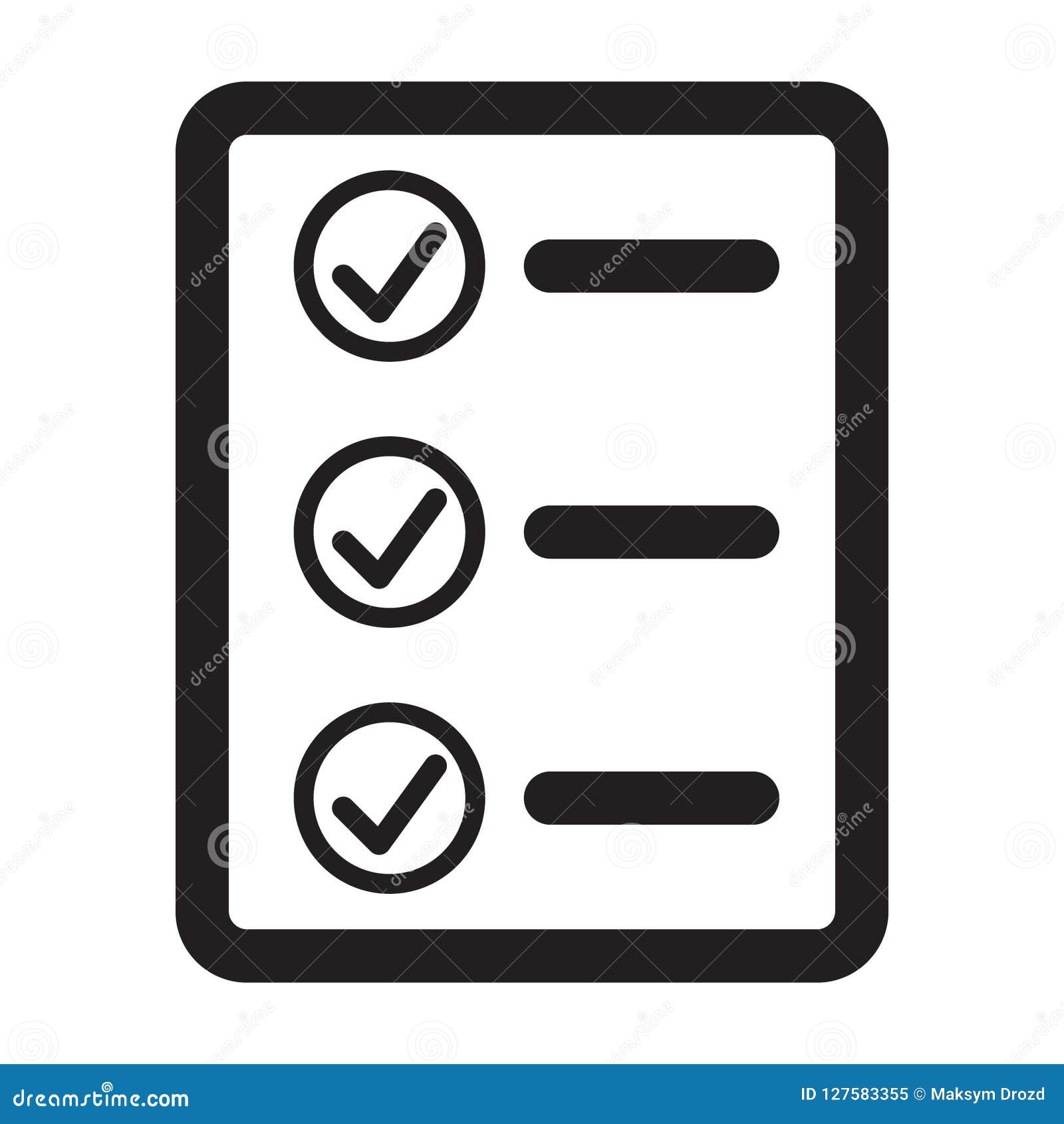 Document tick vector icon stock vector. Illustration of agreement ...