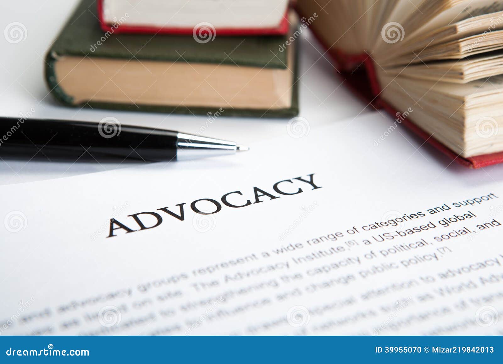 Document with the Title of Advocacy Stock Photo - Image of document ...