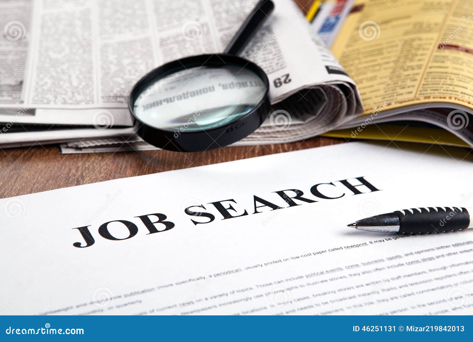 Document with the Title of Job Search Stock Image - Image of ...