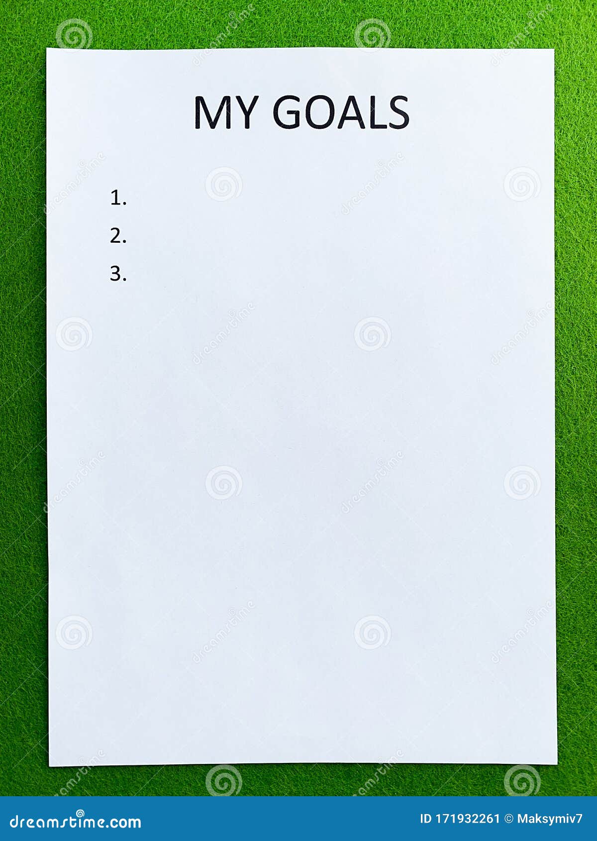 Document with Title My Goals, Top View. Stock Image - Image of 2020 ...