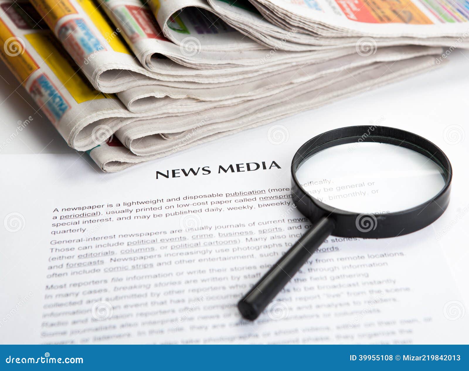 Document with the Title of News Media Stock Photo - Image of title ...