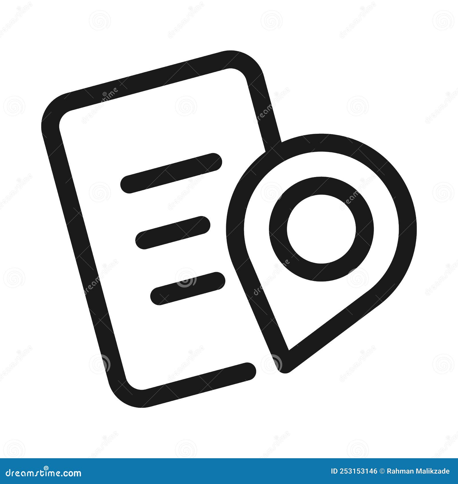 Document Tracking Outline Icon. Marker System Vector Illustration Stock ...