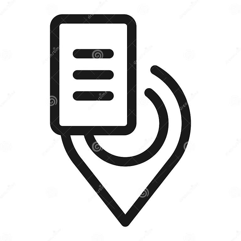 Document Tracking Outline Icon. Marker System Vector Illustration Stock ...
