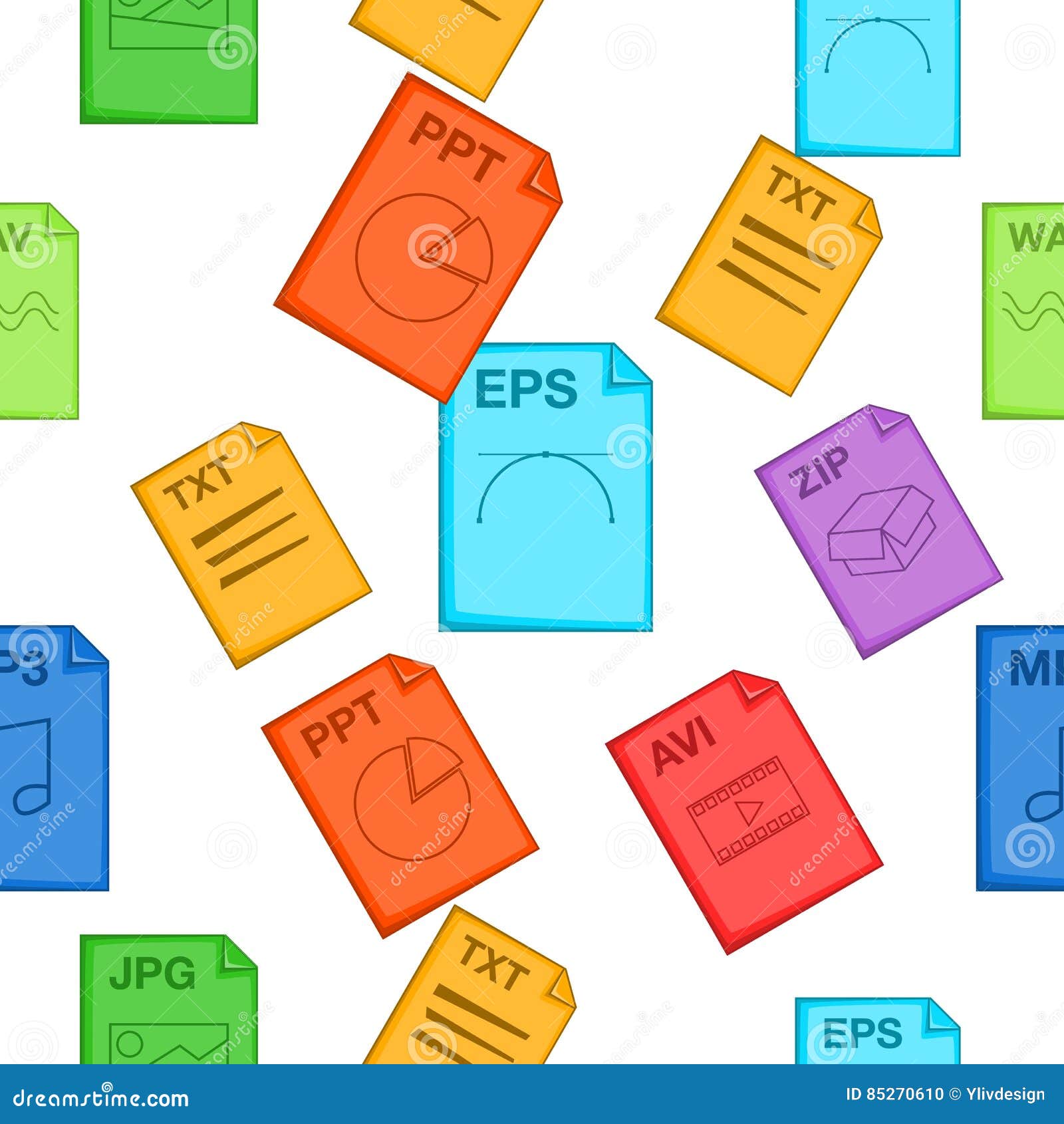 Document Types Pattern, Cartoon Style Stock Vector - Illustration of ...