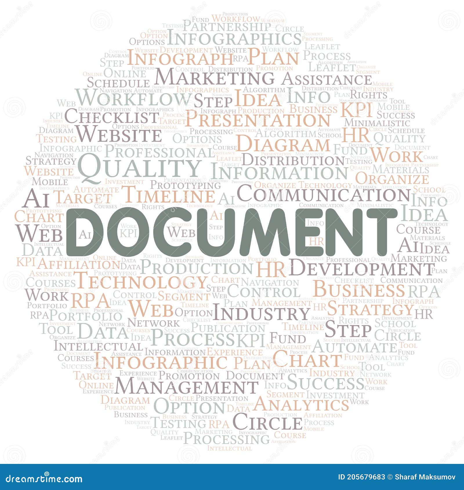 Document Typography Word Cloud Create with the Text only. Stock ...