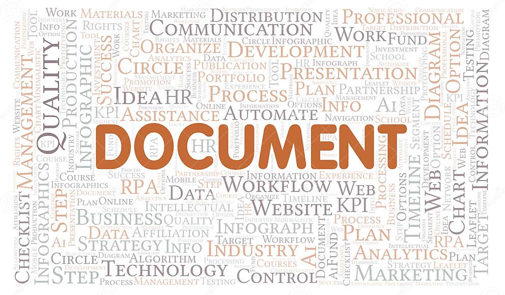 Document Typography Word Cloud Create with the Text only. Stock ...