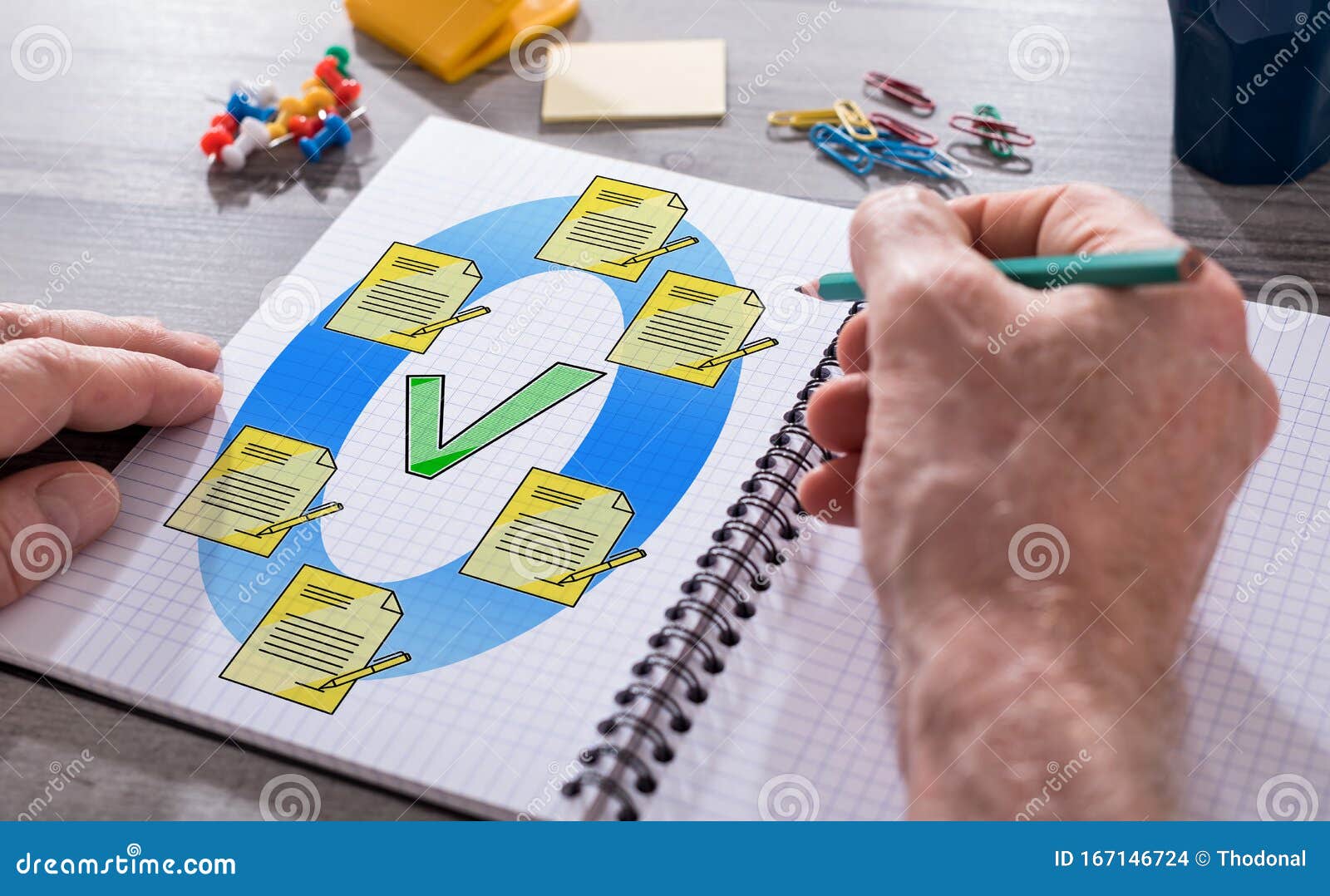 Document Validation Concept on a Notepad Stock Photo - Image of design ...
