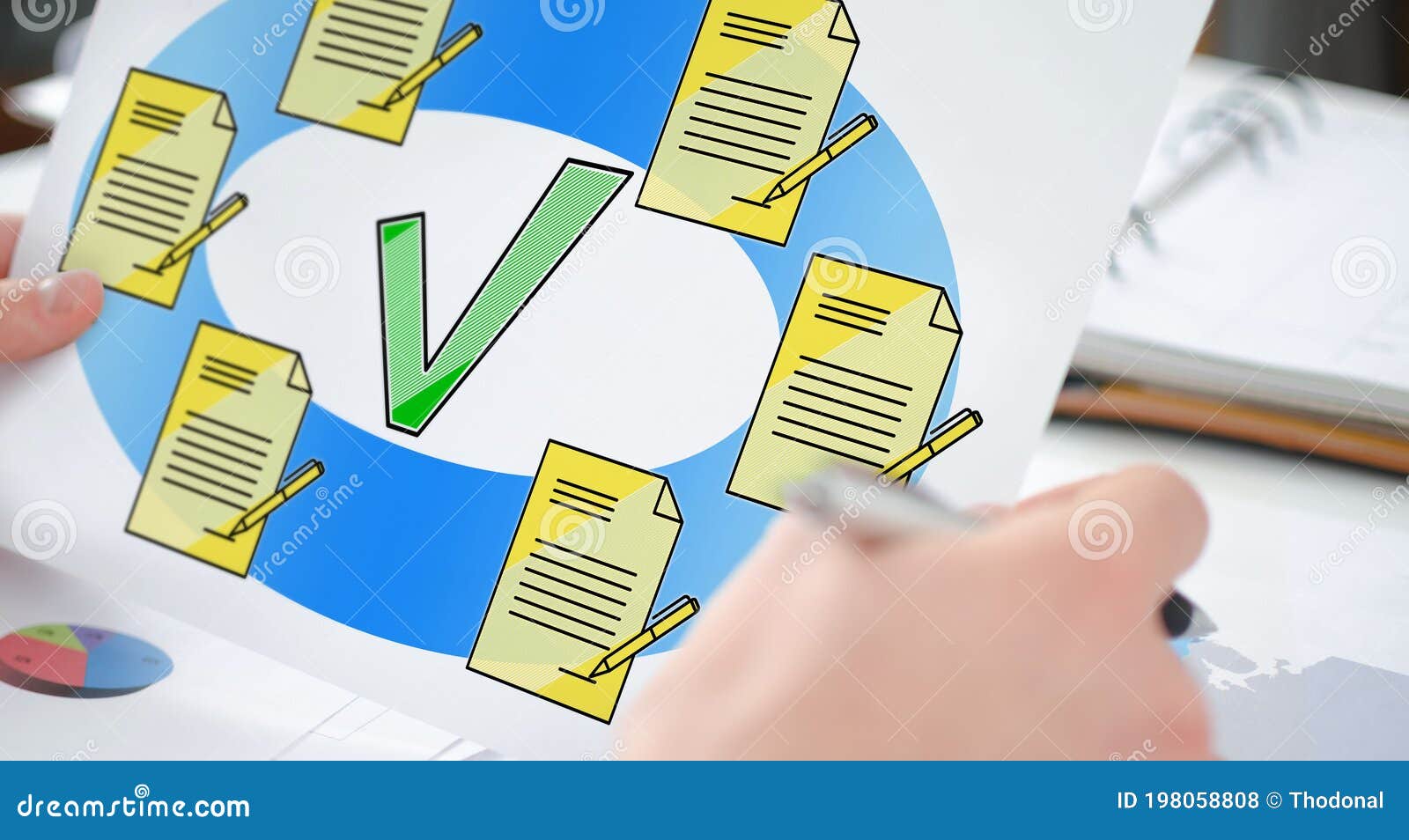 Document Validation Concept on a Paper Stock Photo - Image of contract ...
