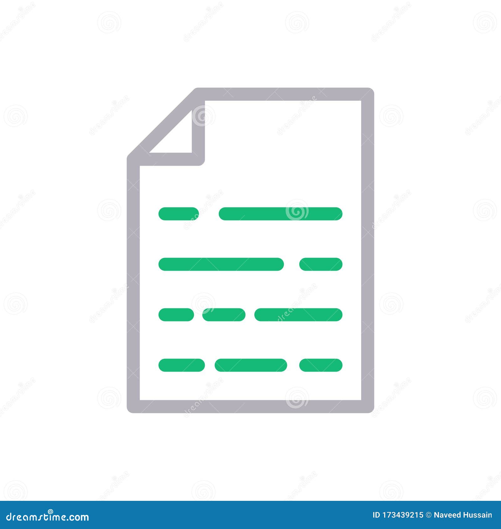 Document Vector Color Line Icon Stock Vector - Illustration of space ...