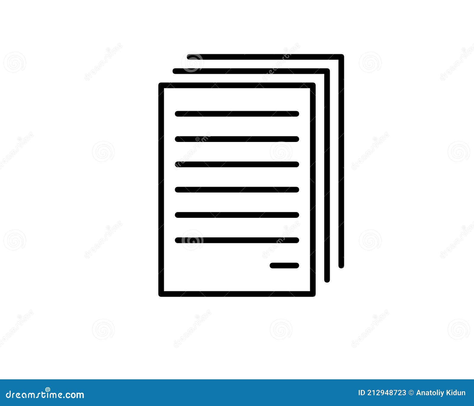 Document Vector Icon. Black Illustration Isolated on White Background ...