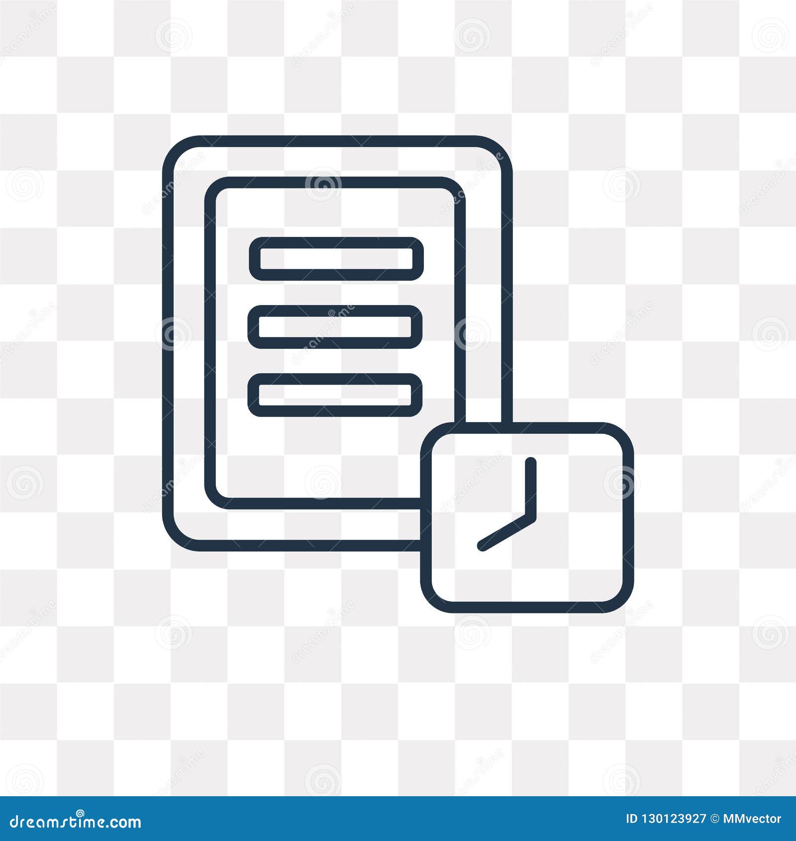 Document Vector Icon Isolated on Transparent Background, Linear Stock ...