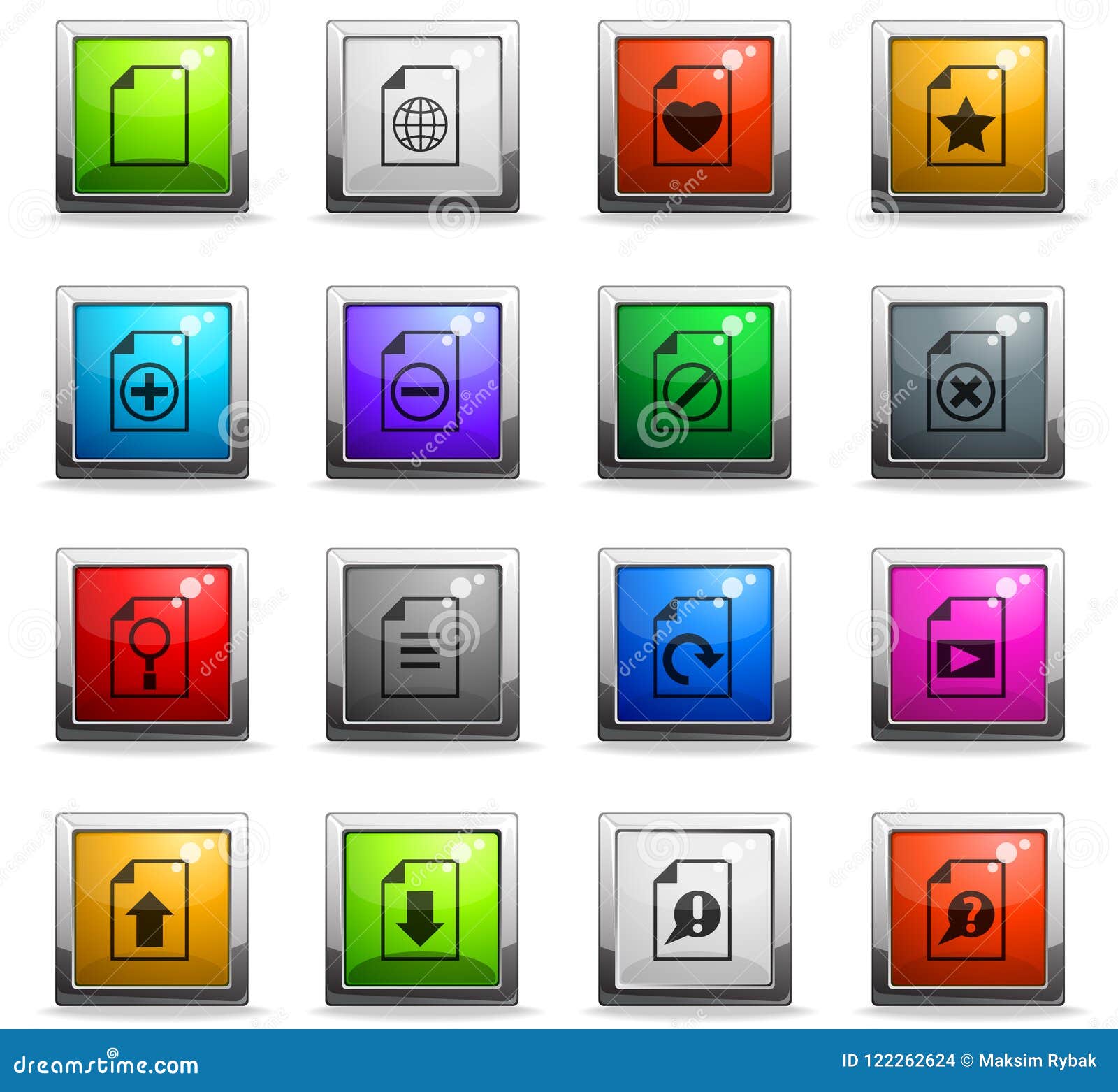 Document icon set stock vector. Illustration of buttons - 122262624