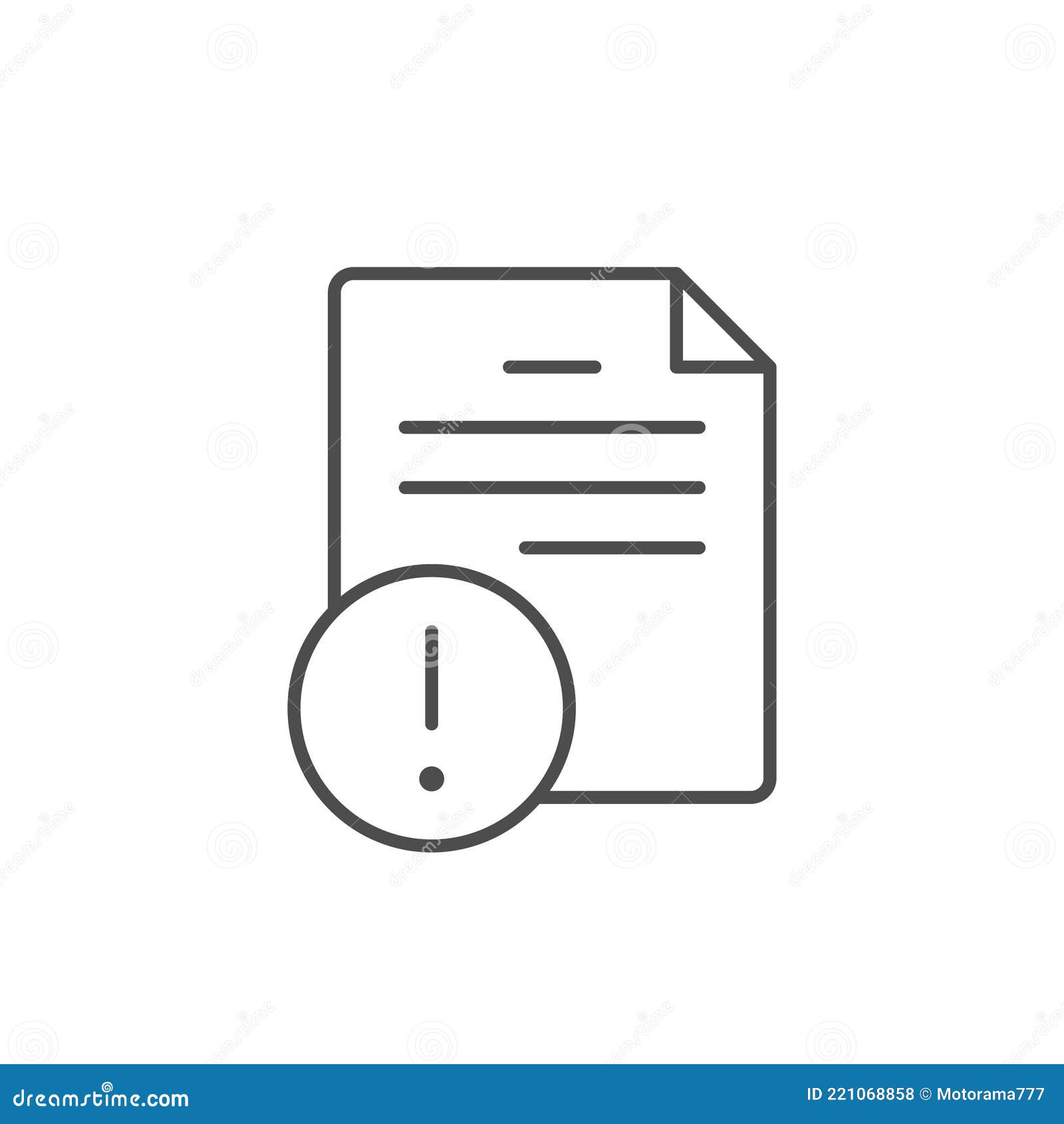 Document Warning Line Outline Icon Stock Vector - Illustration of ...