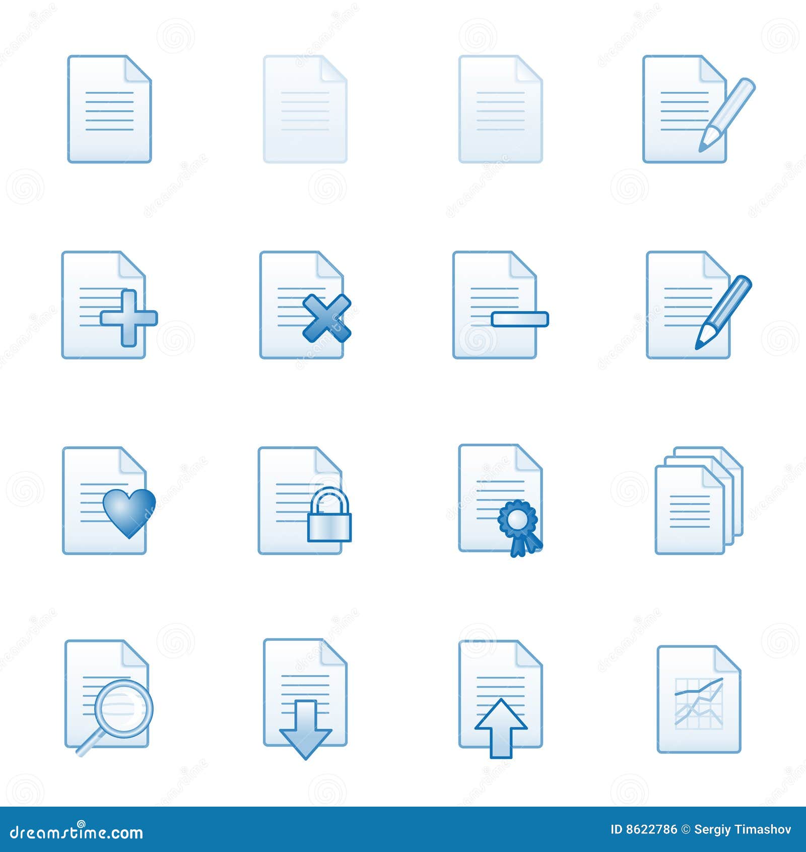 Document Web Icons, Blue Series Stock Vector - Illustration of secret ...