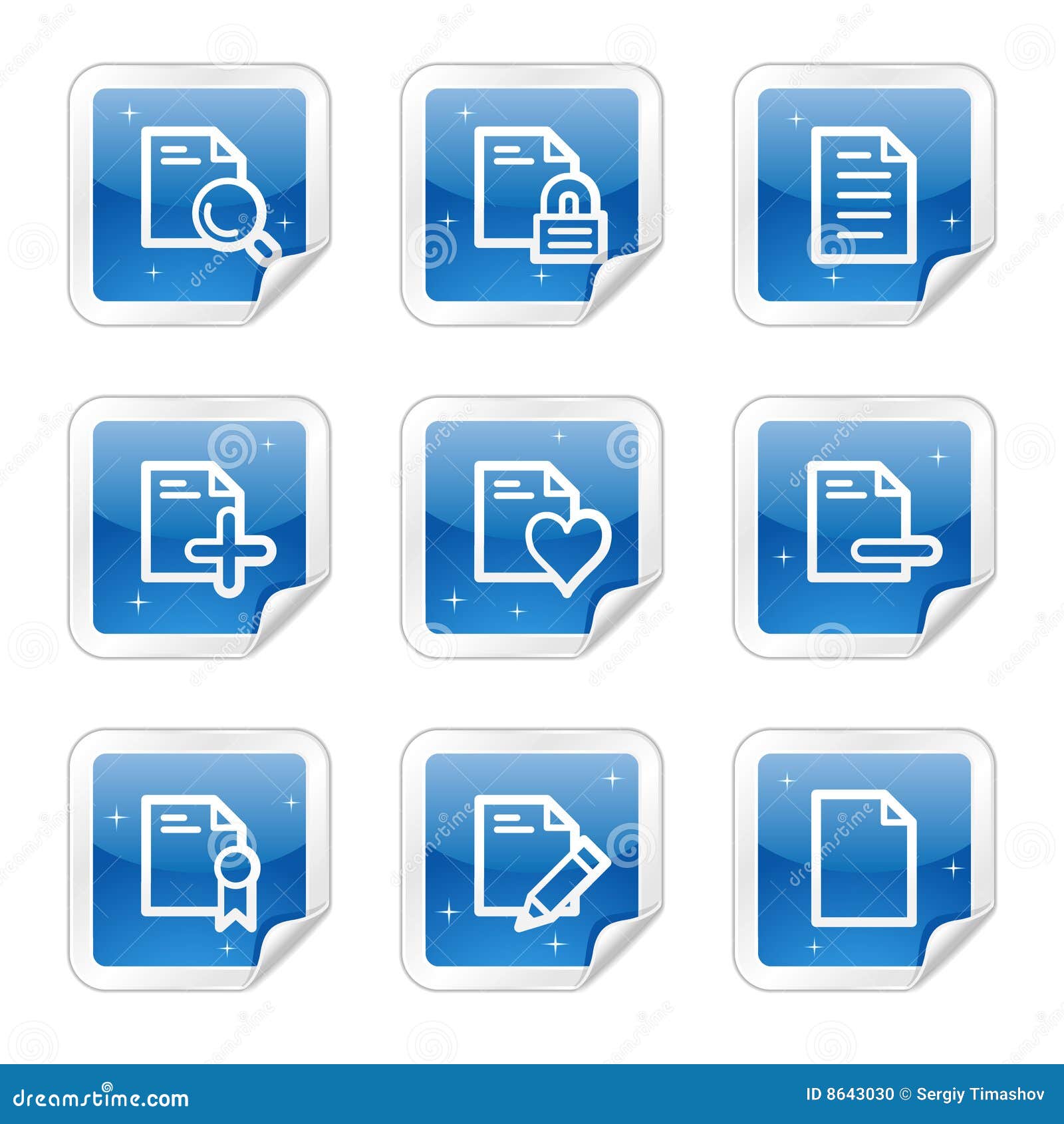 Document Web Icons, Blue Sticker Series Set 2 Stock Vector ...