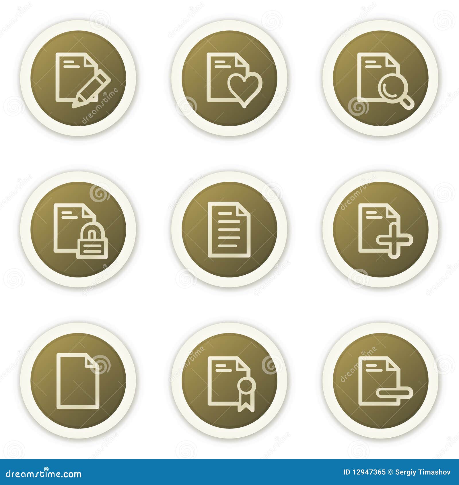 Document web icons set 2 stock vector. Illustration of buttons - 12947365