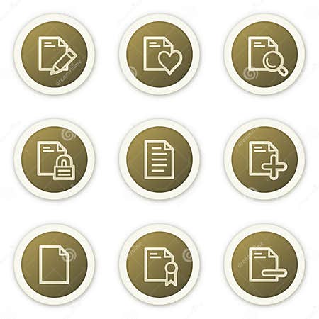 Document web icons set 2 stock vector. Illustration of buttons - 12947365