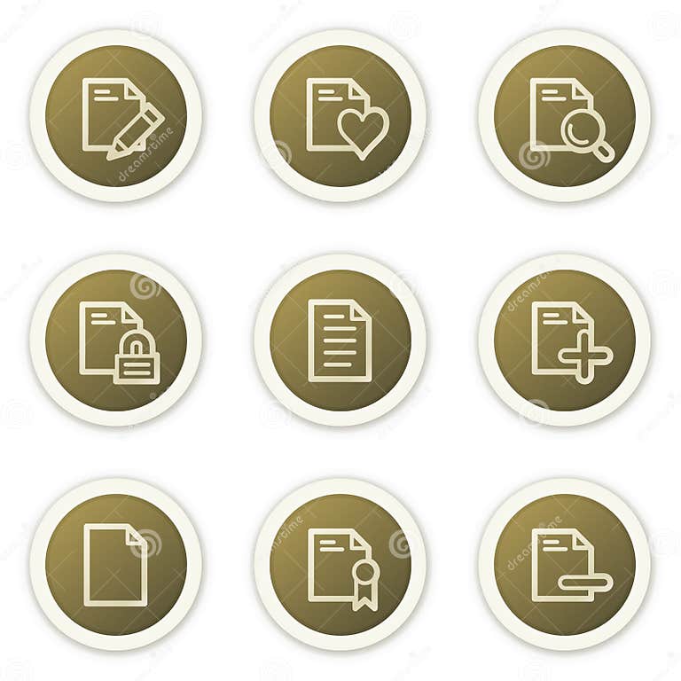 Document web icons set 2 stock vector. Illustration of buttons - 12947365