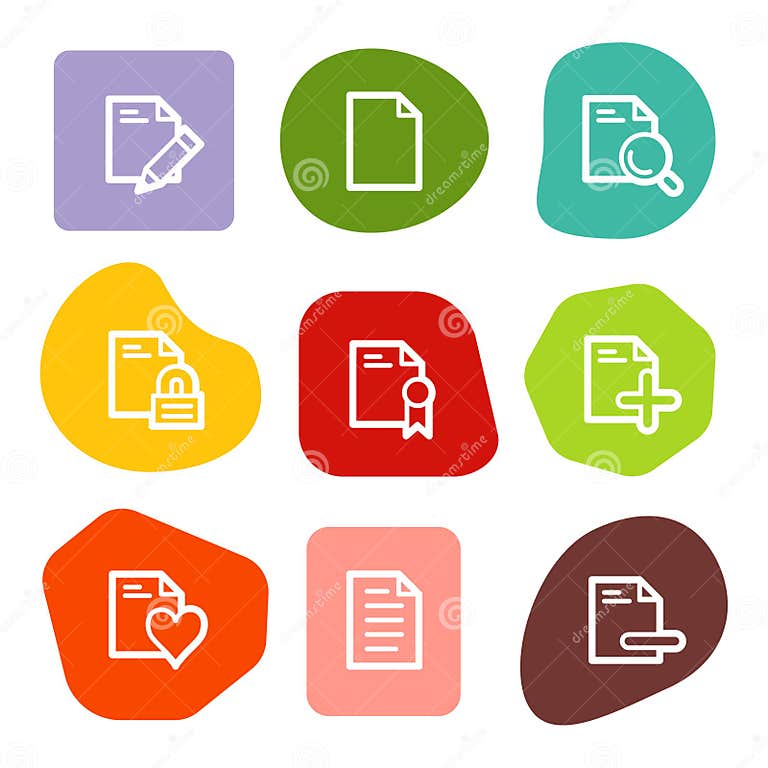 Document Web Icons Set 2, Colour Spots Series Stock Vector ...