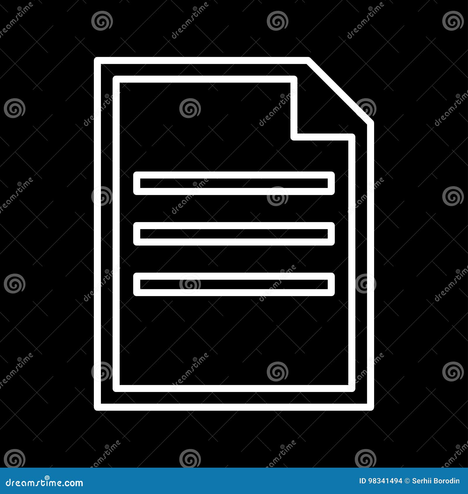 Document White Color Icon . Stock Vector - Illustration of page, supply ...