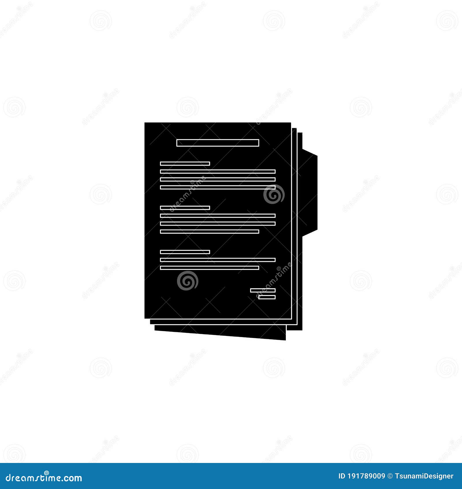 Document - White Outline Icon Vector Isolated Stock Vector ...