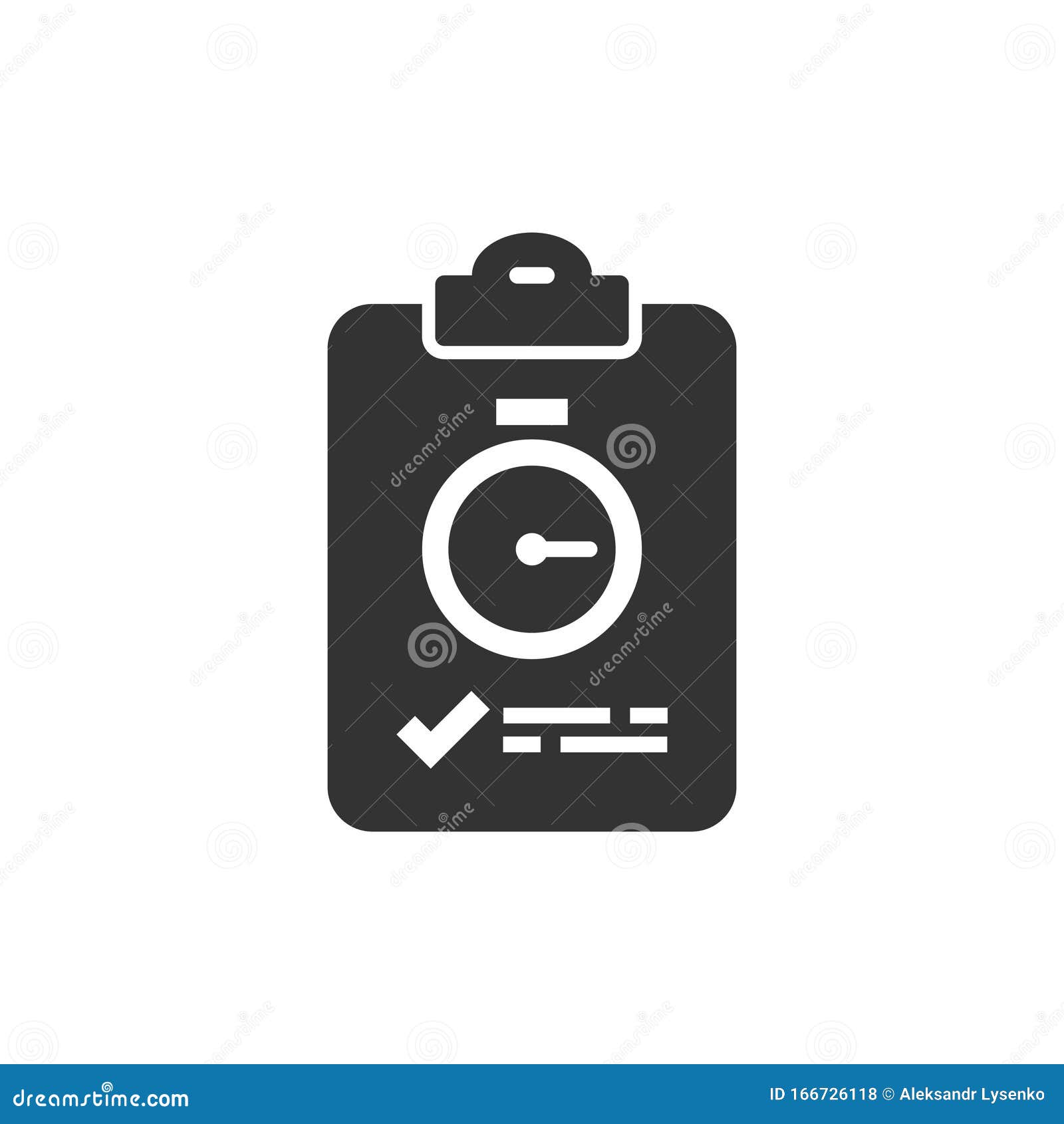 Document Witch Clock Icon In Comic Style. Checklist Survey Cartoon ...